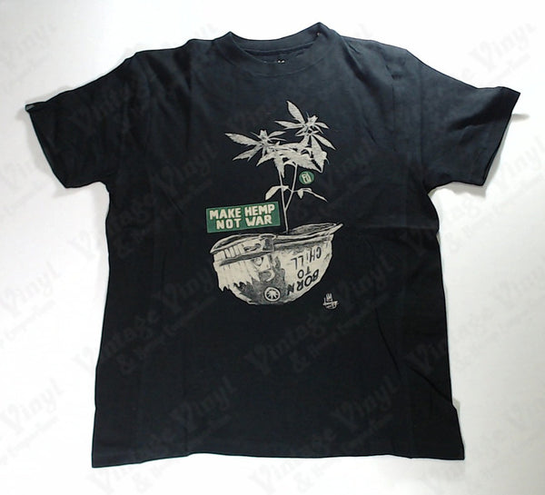 Hoodlamb - Plant in Helmet "Make Hemp Not War" Black Novelty Shirt ...